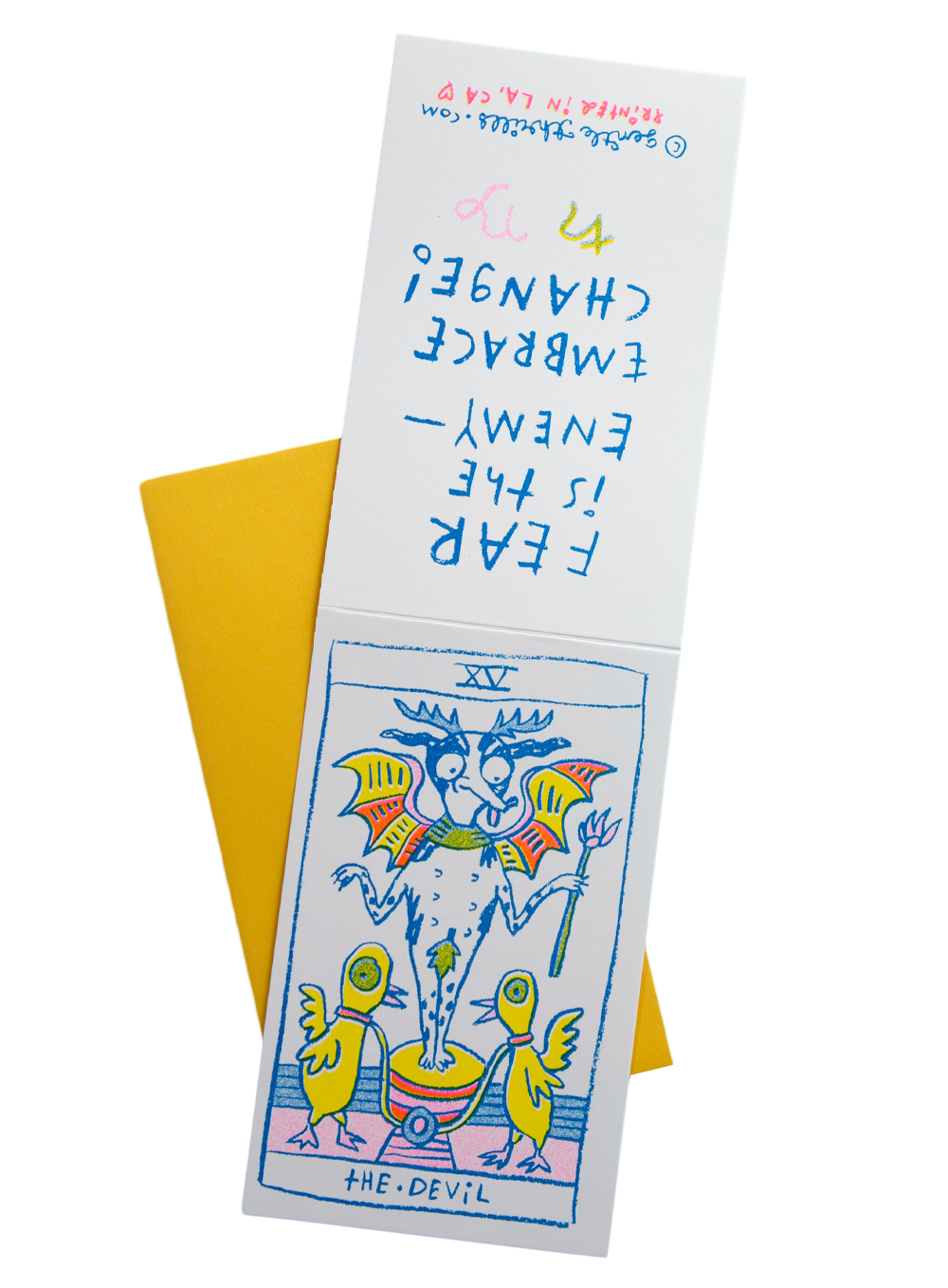 the devil risograph card | gentle thrills